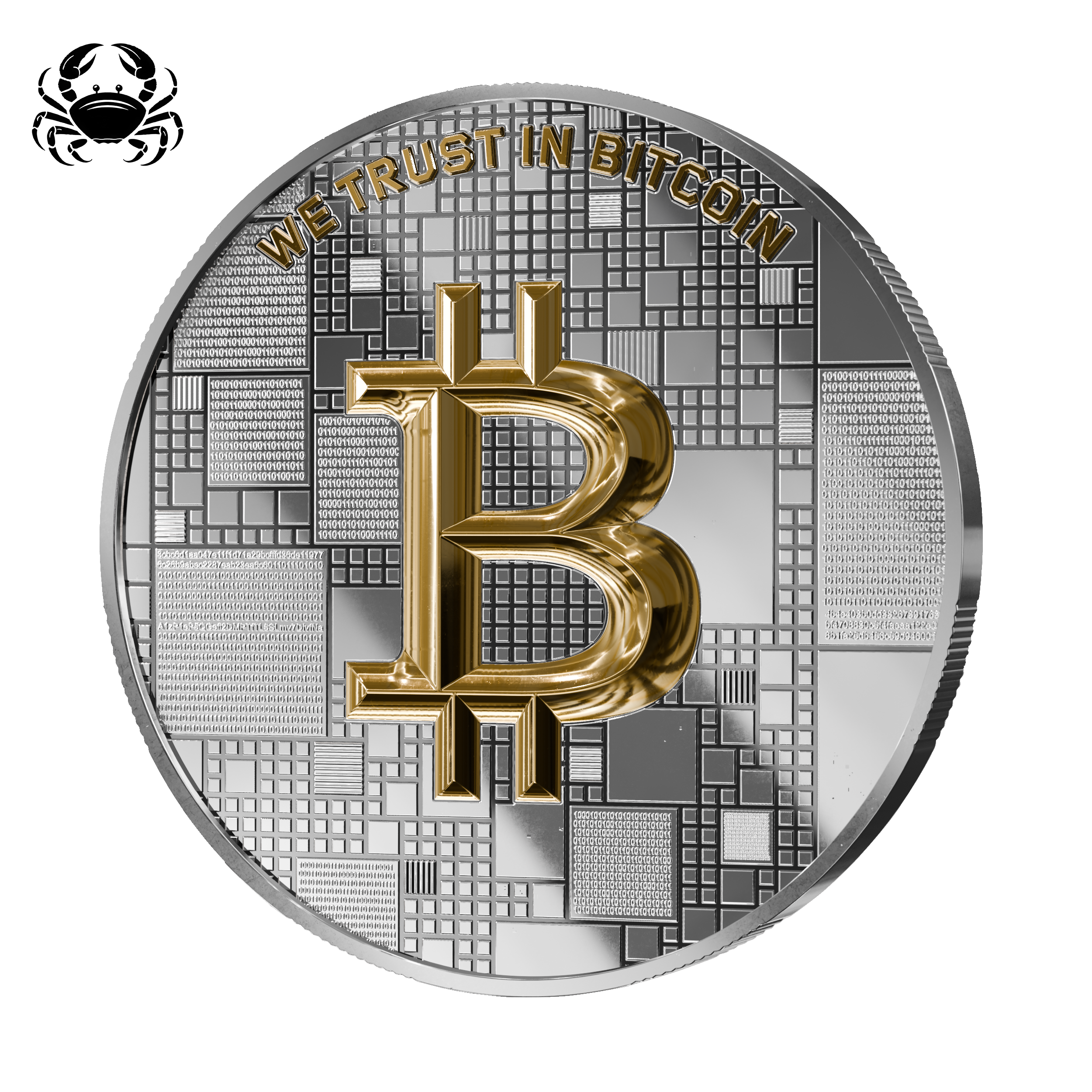 Bitcoin Silver Coin – Crab – Silver + Gold (21g 999 Fine Silver ...