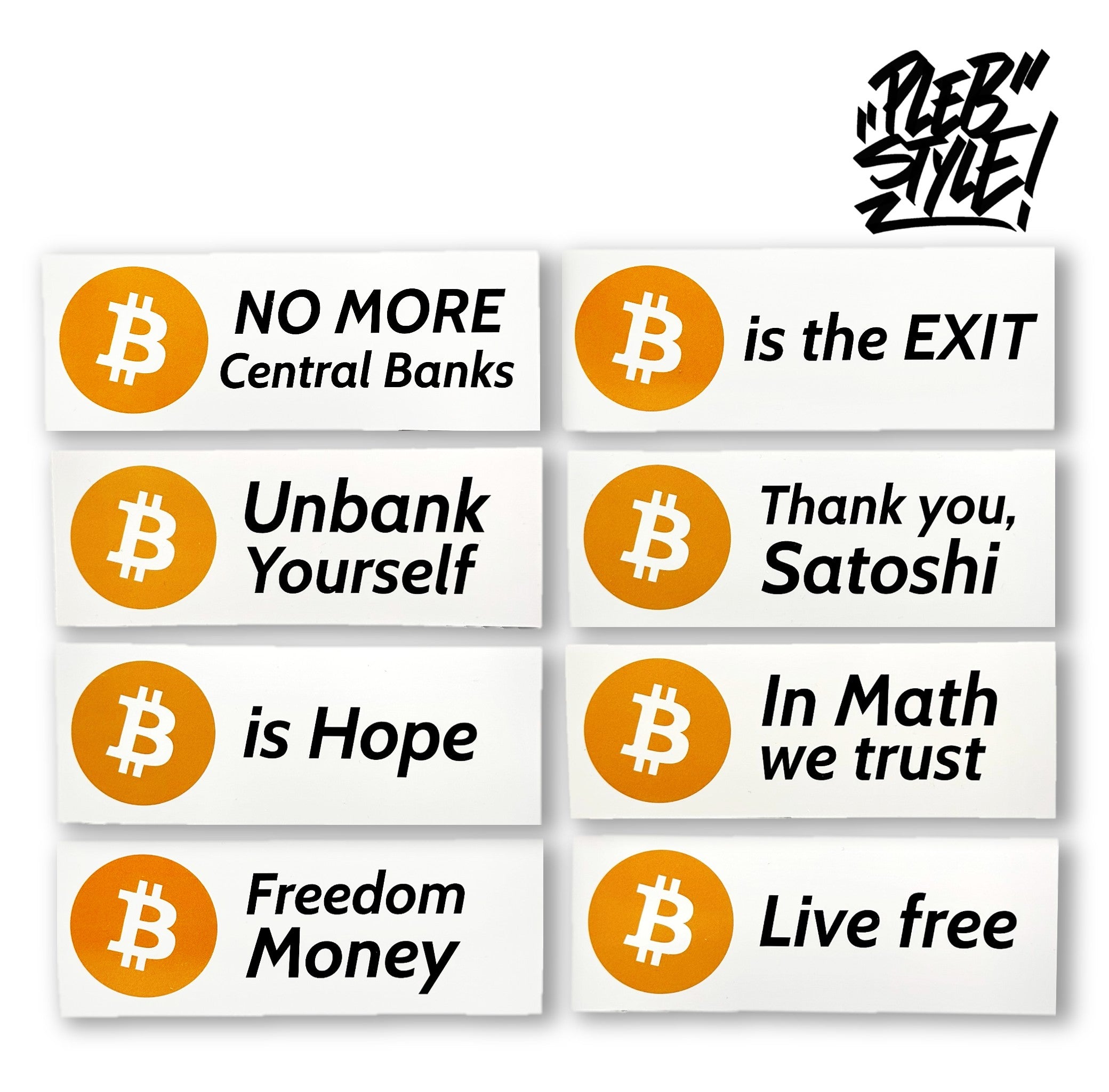 Bitcoin Sticker Bundle - 24 Stück – Plebstyle