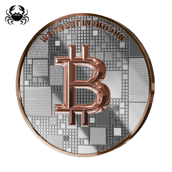 Bitcoin Silver Coin – Crab – Rose Gold – 2026 Edition (21g 999 Fine Si ...